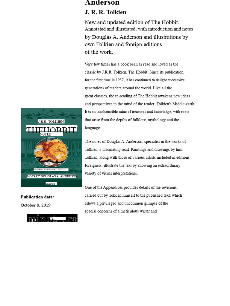 Annotated Edition of The Hobbit | PDF | J. R. R. Tolkien | English ...