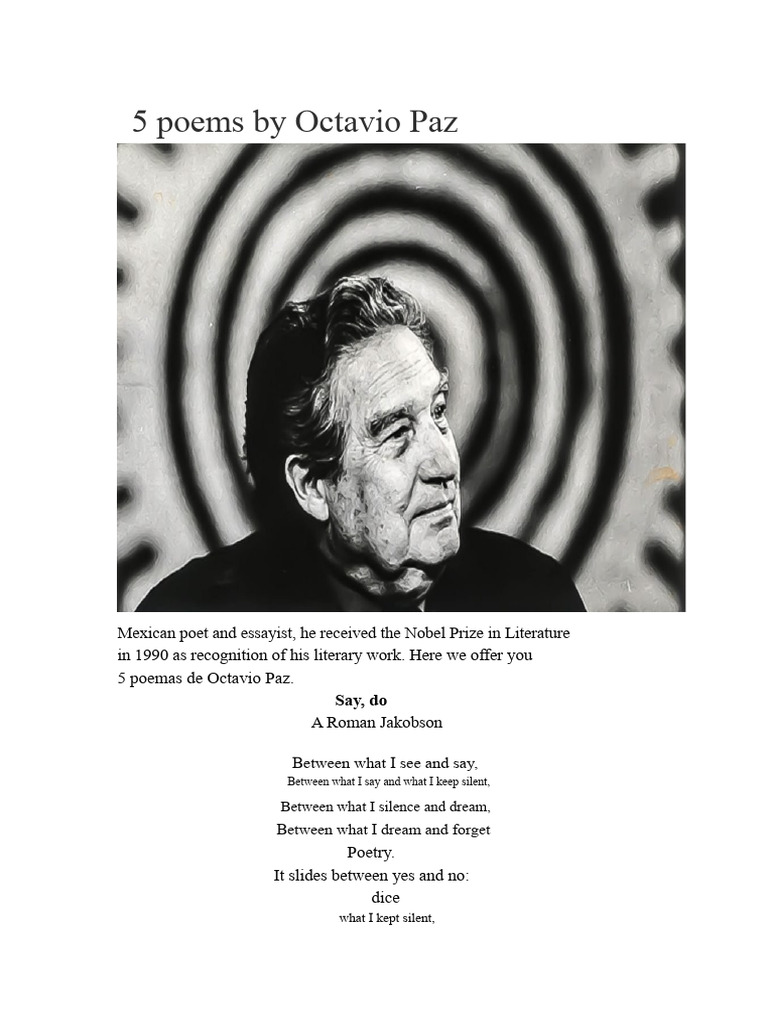 5 Poems by Octavio Paz | PDF | Poetry