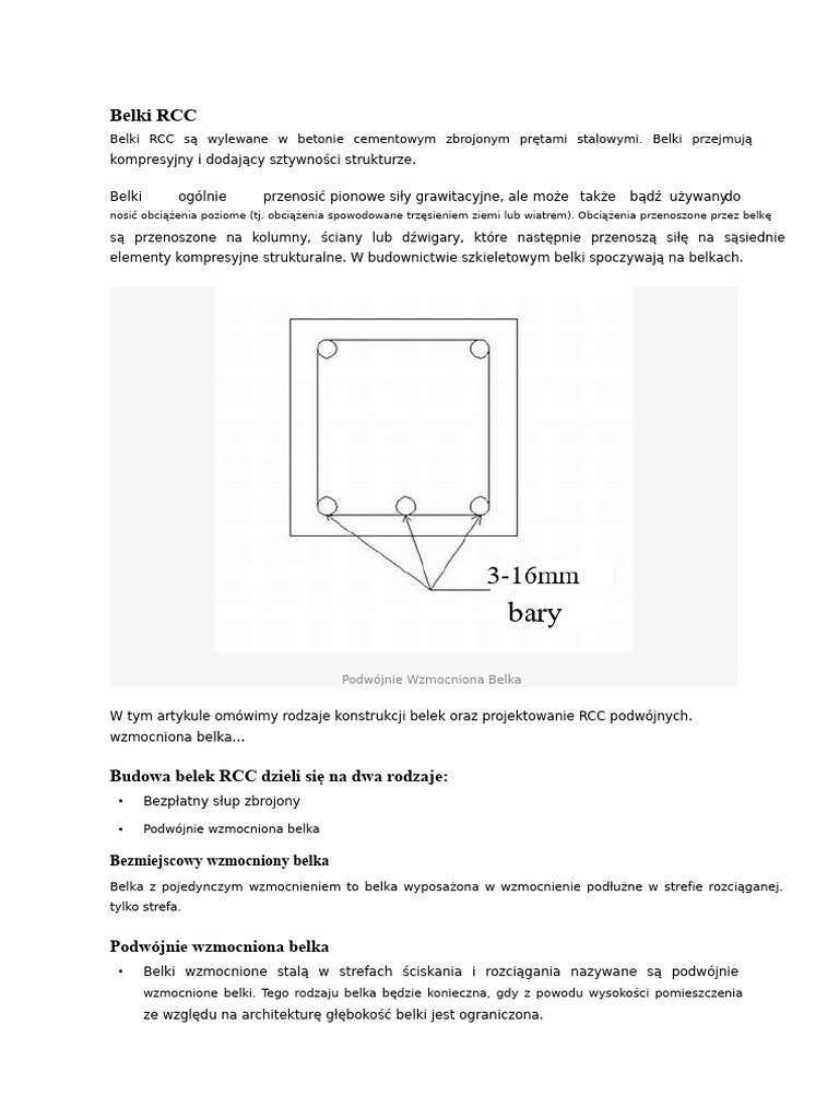 Projektowanie Belek RCC | PDF