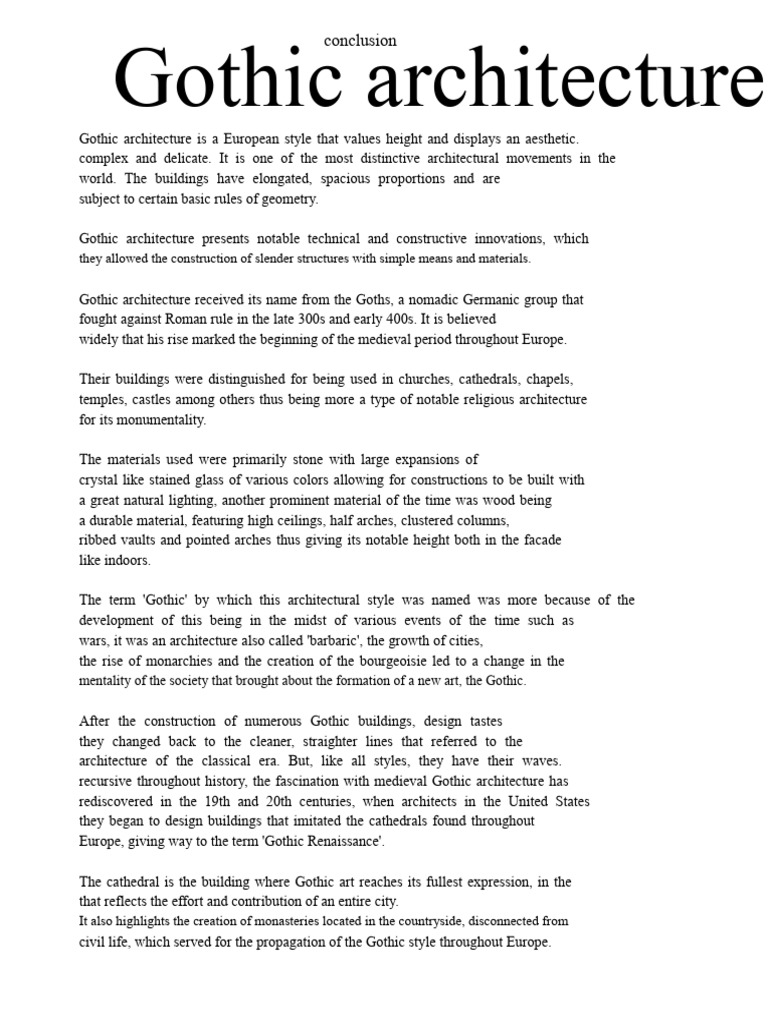 Gothic Architecture Conclusion | PDF | Gothic Architecture ...