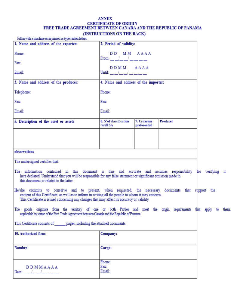 Certificate of Origin Application Form | PDF | International Trade | Trade
