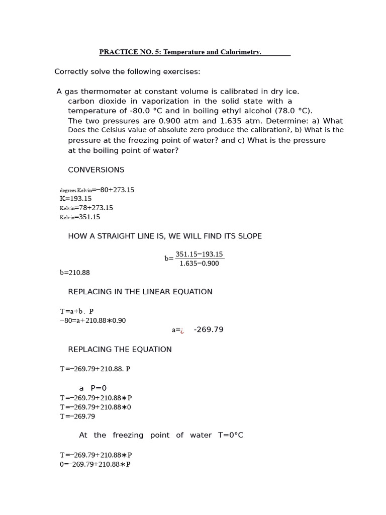 Practice No. 5 Thermodynamics - Docx Complete | PDF | Temperature | Fahrenheit