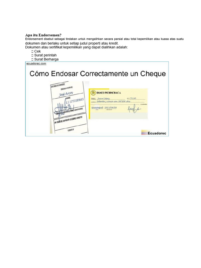 Apa Itu Endose? | PDF