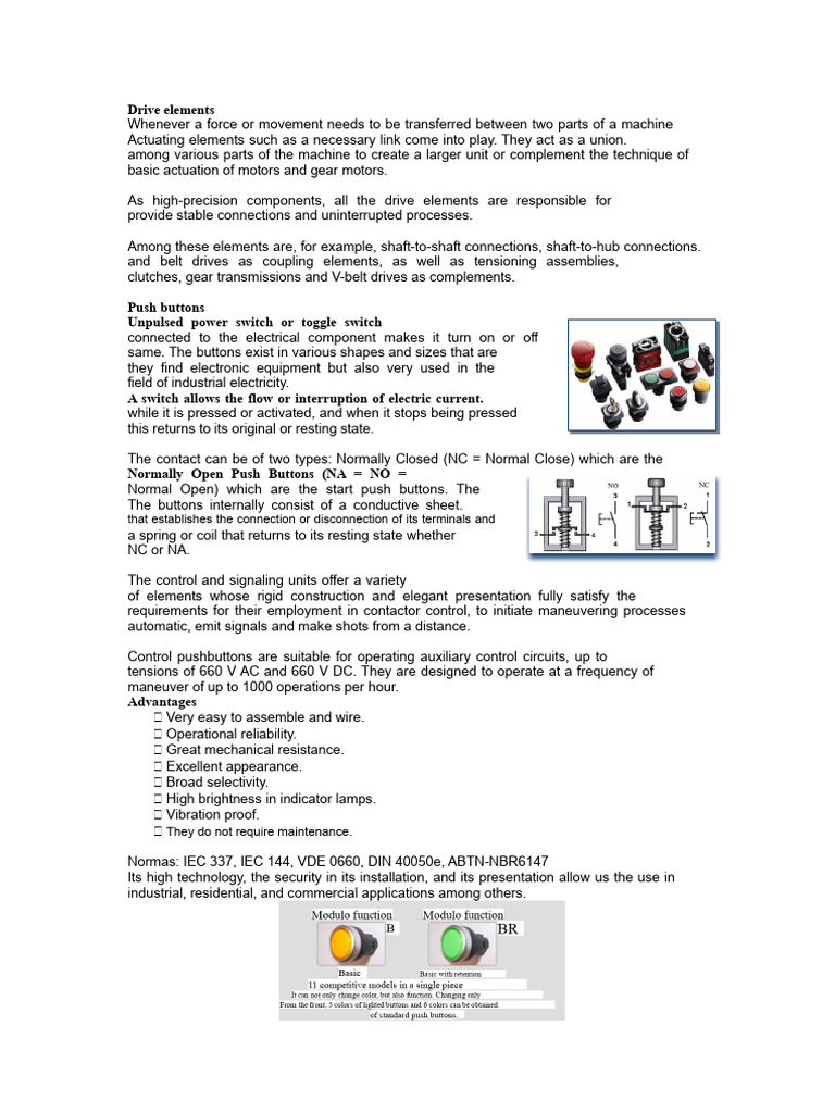 Drive Elements and Control Switches Guide | PDF | Switch | Electricity