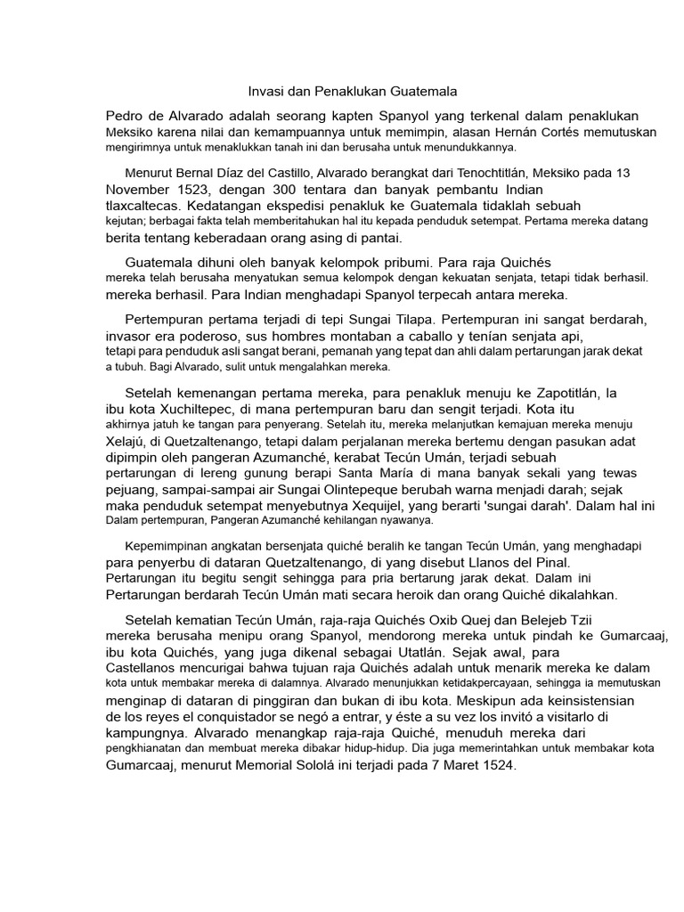 Invasi Dan Penaklukan Guatemala | PDF