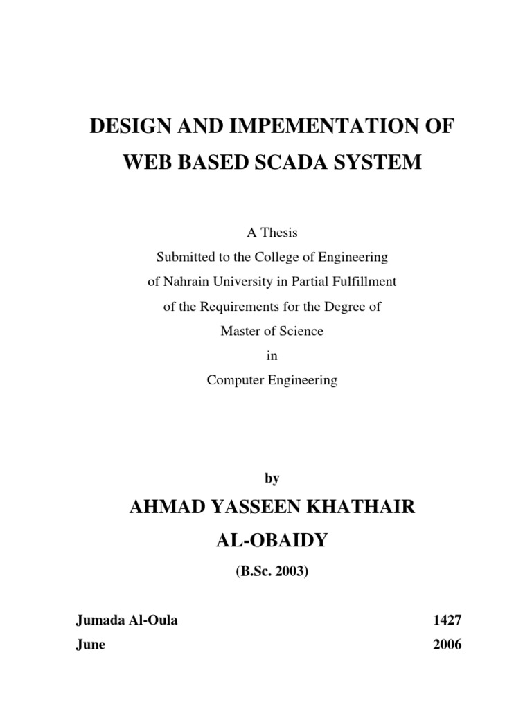 Ahmad MSC Thesis | PDF | Scada | World Wide Web