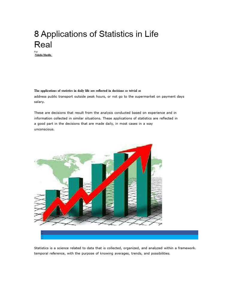 8 Applications of Statistics in Real Life | PDF | Statistics | Forecasting