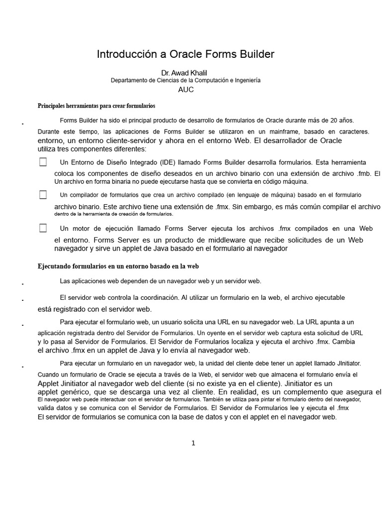 Introducción A Oracle Forms Builder | PDF | Redes | Internet y web