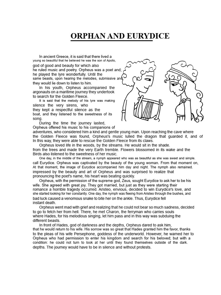 Read Very Carefully The Following Reading Orpheus and Eurydice | PDF ...