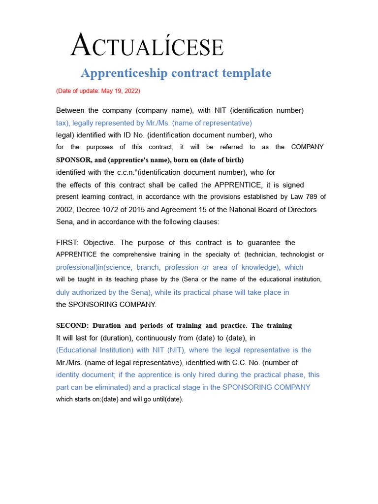 Apprenticeship Contract | PDF | Apprenticeship | Salary