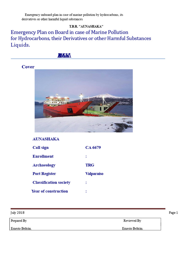 Draft Contingency Plan | PDF | Oil Spill | Oil Tanker