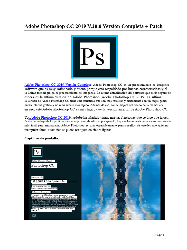Adobe Photoshop CC 2019 Versión Completa Pat PDF | PDF ...