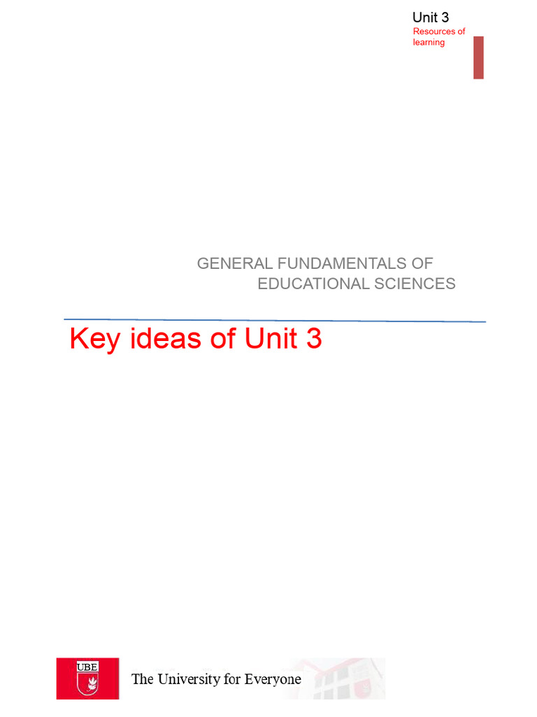 Key Ideas - Unit 3 | PDF | Knowledge | Concept