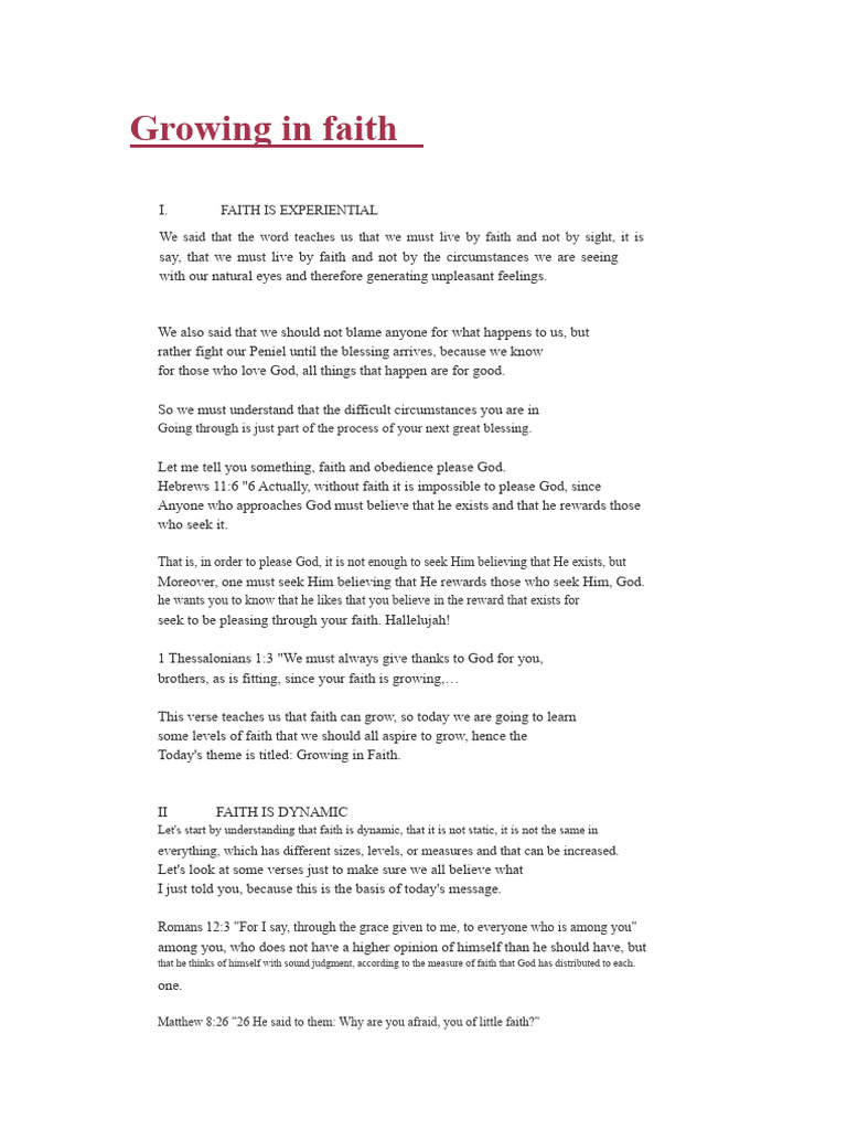 4 Levels of Faith | PDF | Jesus | Faith