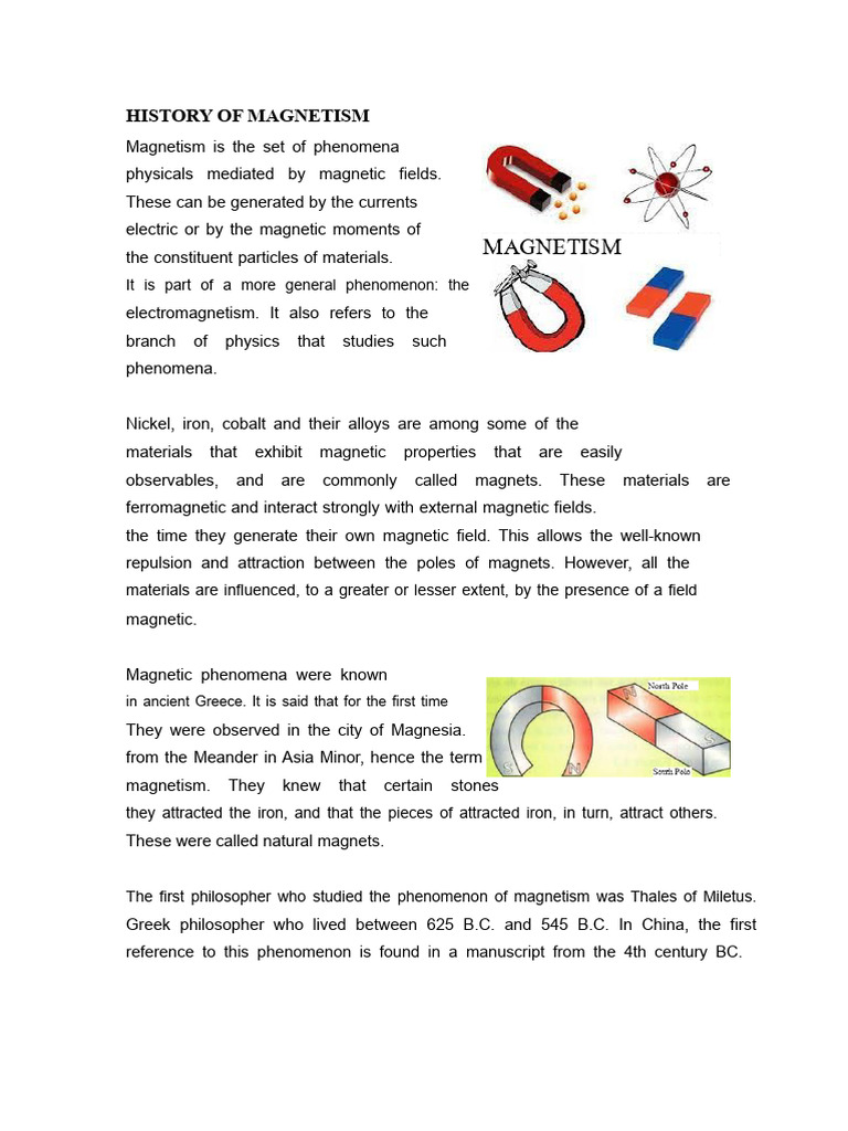 Overview of Magnetism's History | PDF | Magnetism | Electromagnetism