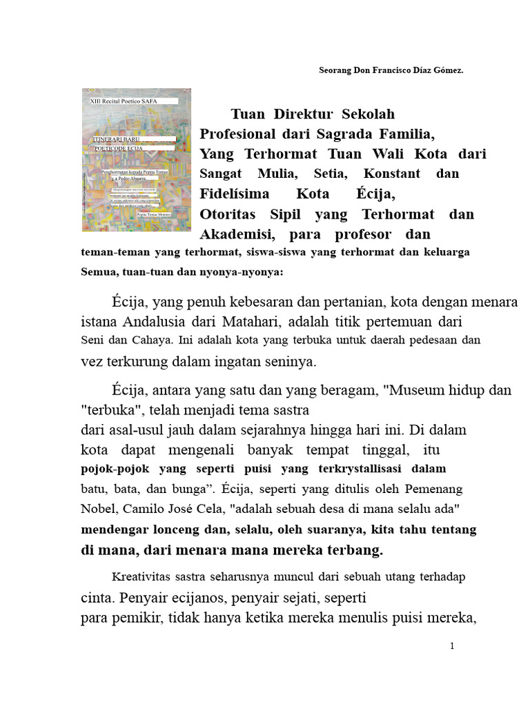 Pidato Pembukaan | PDF