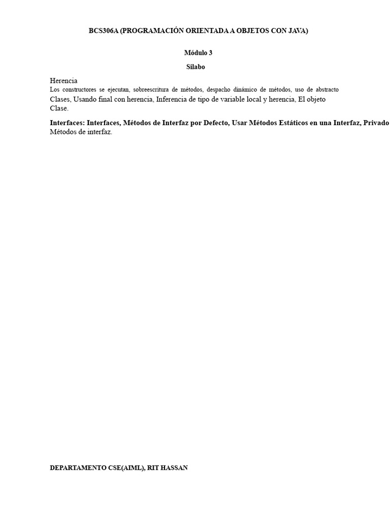 Bcs306a Módulo 3 | PDF | Herencia (Programación Orientada a Objetos ...