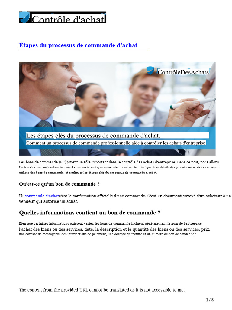 Processus de Commande D'achat | PDF | Facture