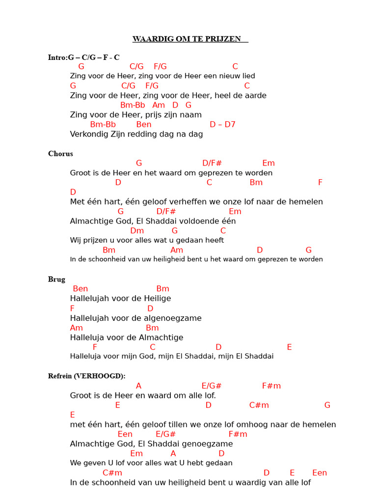 Waardig Om Geprezen Te Worden | PDF