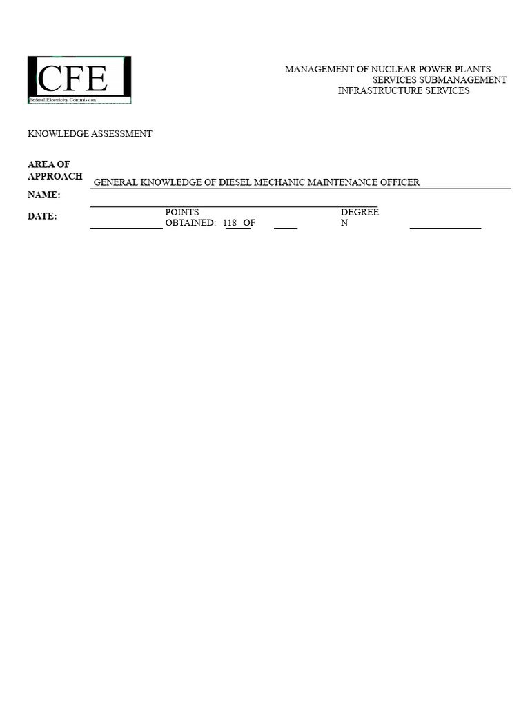 Mechanics Exam Format | PDF | Internal Combustion Engine | Brake