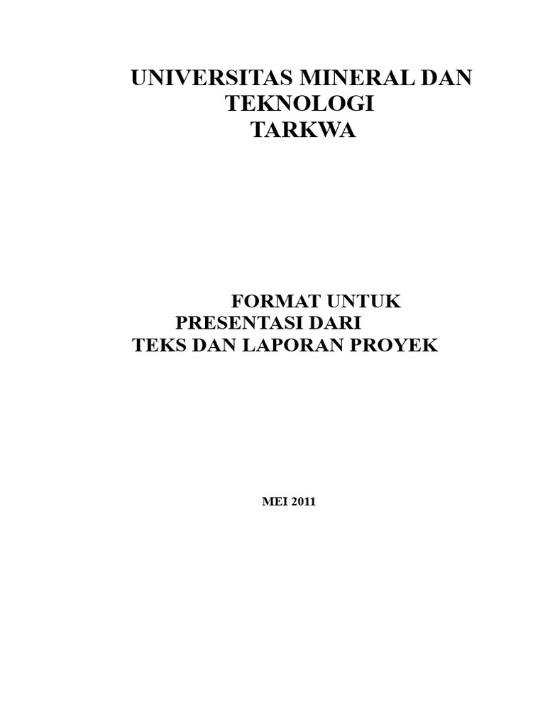 Format Presentasi Tesis dan Laporan Proyek | PDF