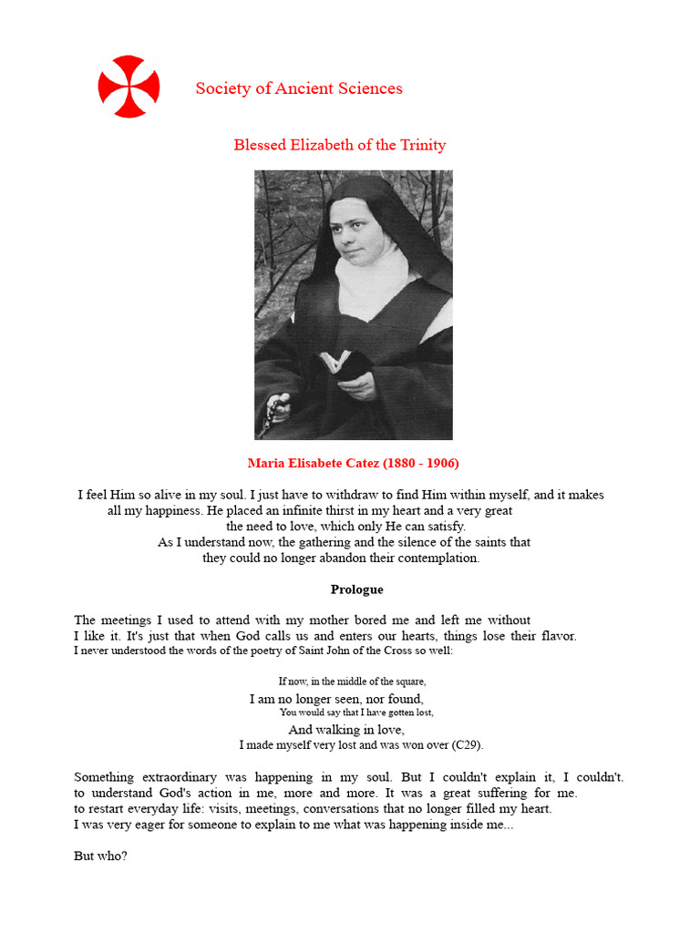 Biography of Blessed Elizabeth of the Trinity | PDF | Heaven | Trinity