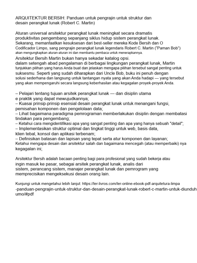 ..Arsitektur Bersih - Panduan Pengrajin Untuk Struktur Dan Desain ...