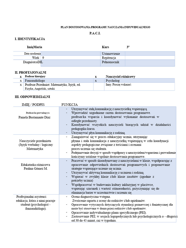 Przykład PACI | PDF