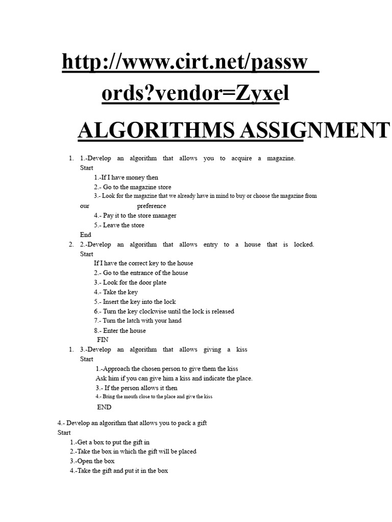 Algorithms Assignment | PDF