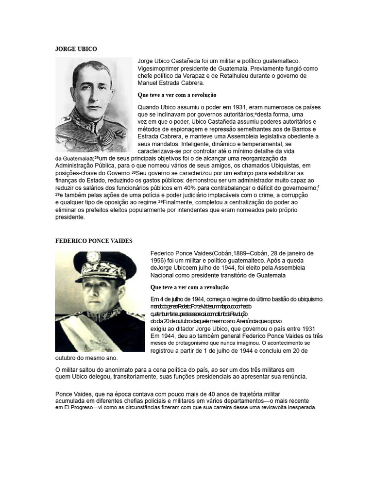 Jorge Ubico | PDF | Guatemala | República