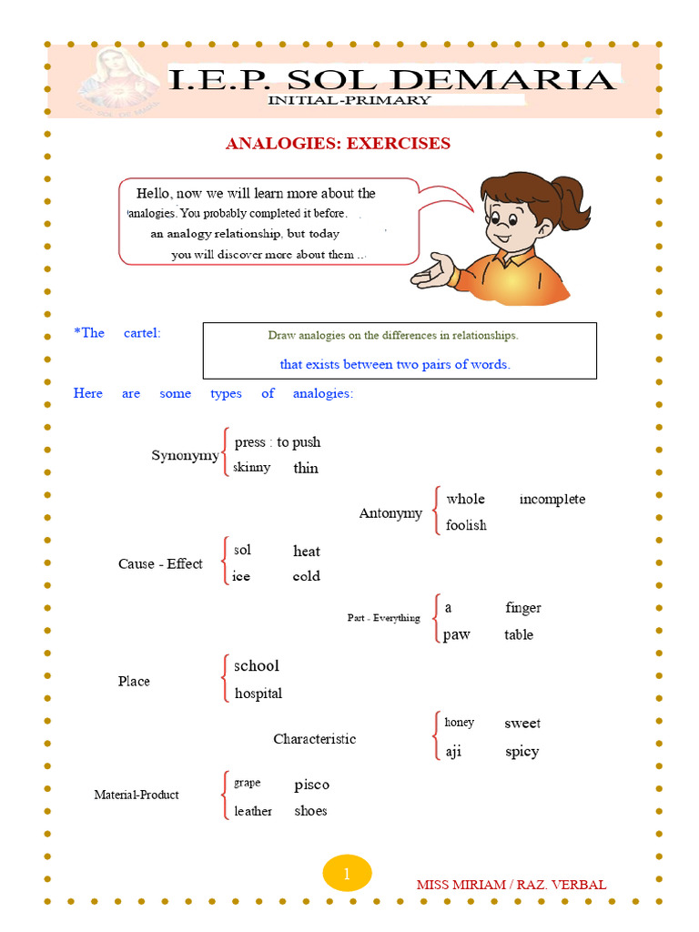 Reasoning - Analogy Exercises - (3rd Grade) | PDF