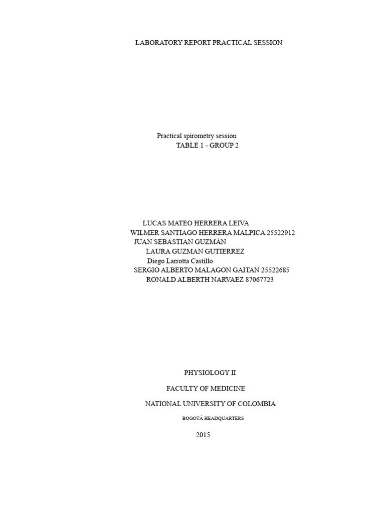 Spirometry Laboratory PDF | PDF | Exhalation | Lung