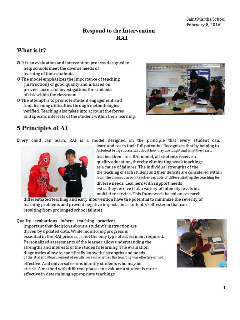 Understanding RAI in Education | PDF | Teachers | Differentiated ...