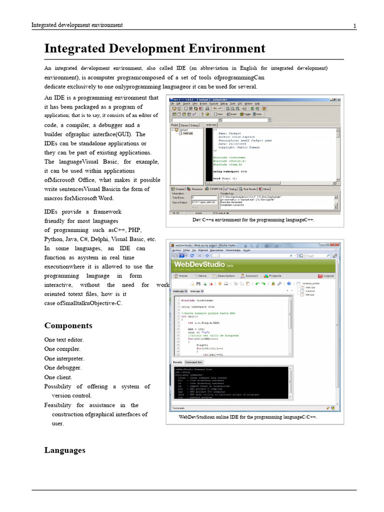 IDE - Integrated Development Environment | PDF | Integrated Development Environment | Software