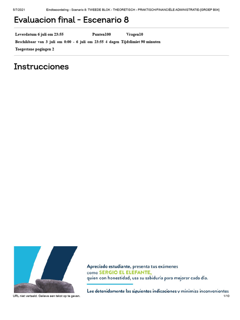 Eindbeoordeling - Scenario 8 - Tweede Theoretische Blok - Praktijk ...