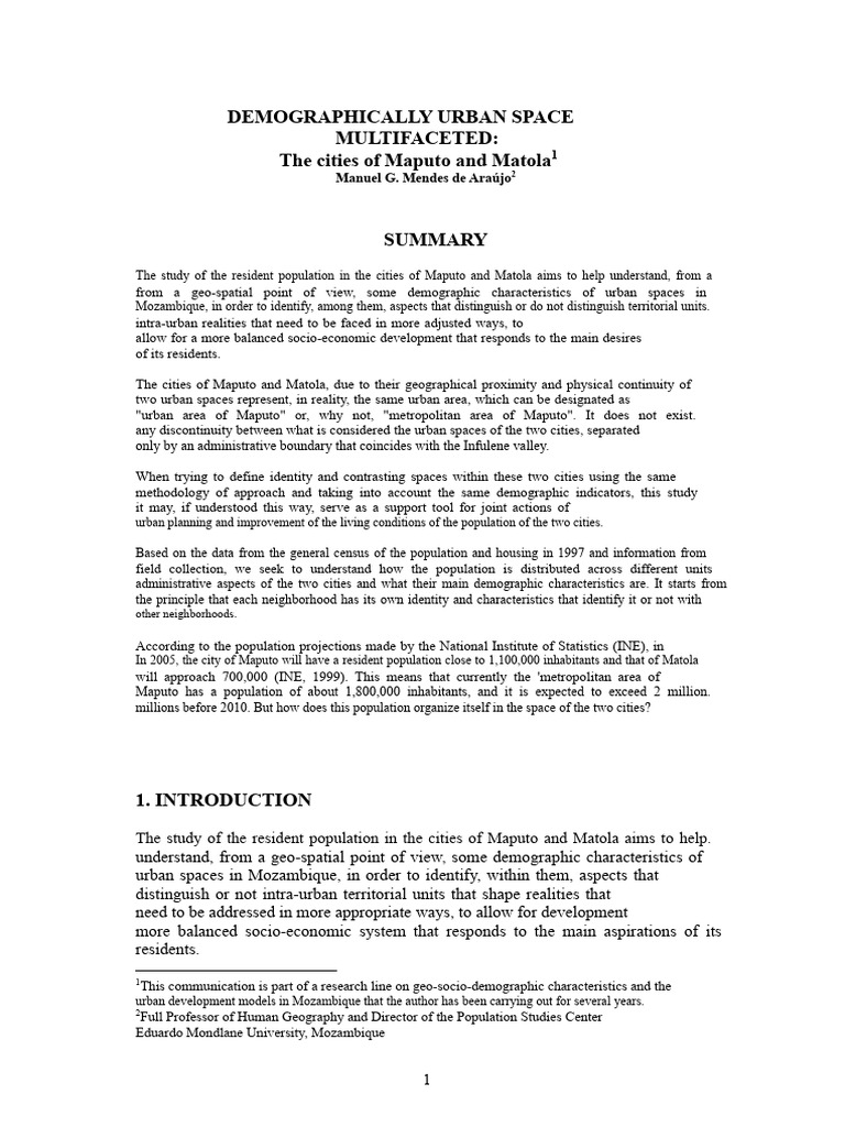 The Cities of Maputo and Matola | PDF | City | Urban Area