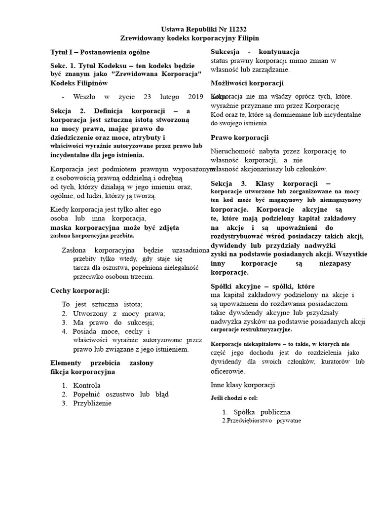 Ustawa 2 - Recenzent (Korporacja) | PDF