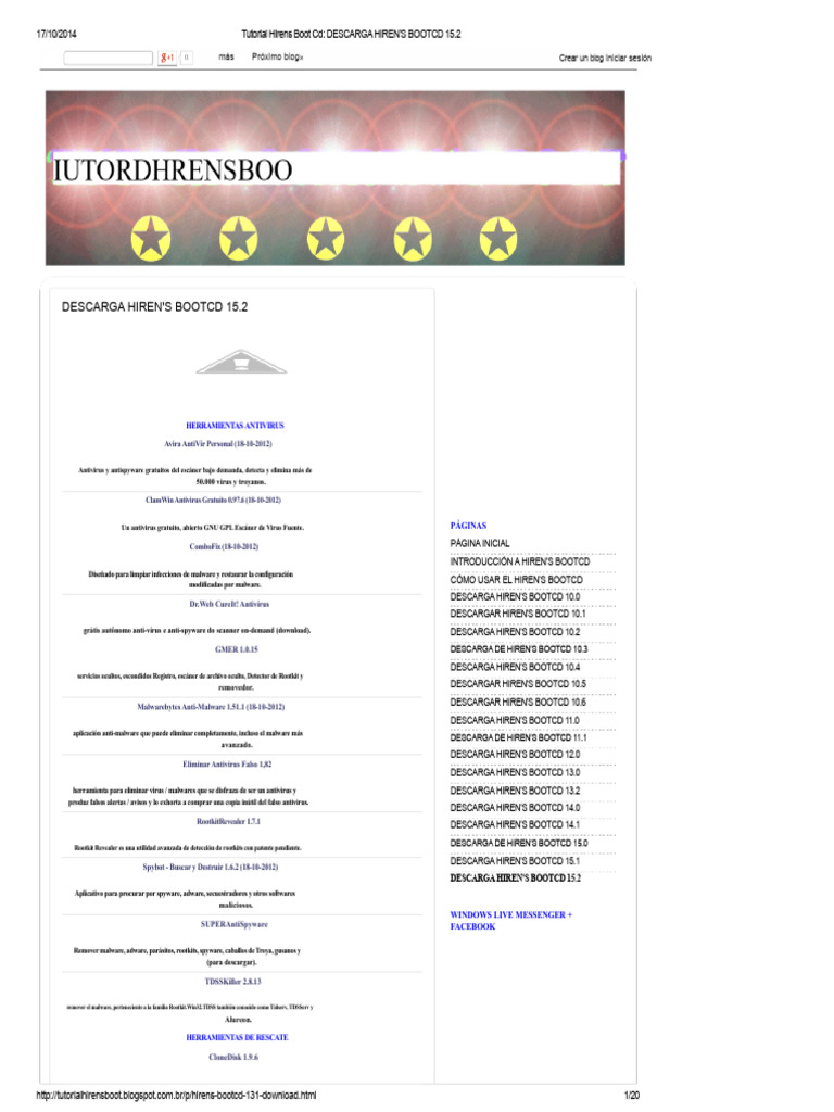 Tutorial Hirens Boot CD - HIREN's BOOTCD 15 | PDF | Arranque | Disco duro