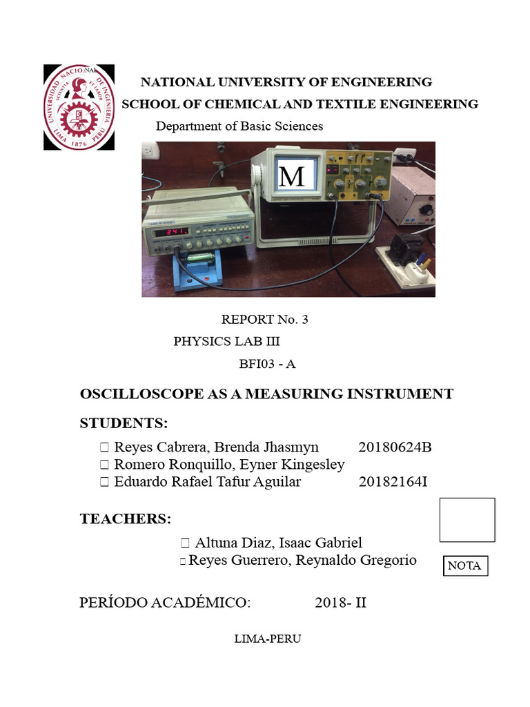 OSCILLOSCOPE AS A MEASURING INSTRUMENT Physics 3 (1242) | PDF ...