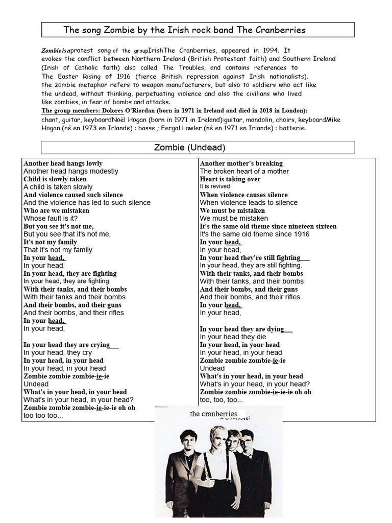 Zombie Lyrics Analysis and Context | PDF