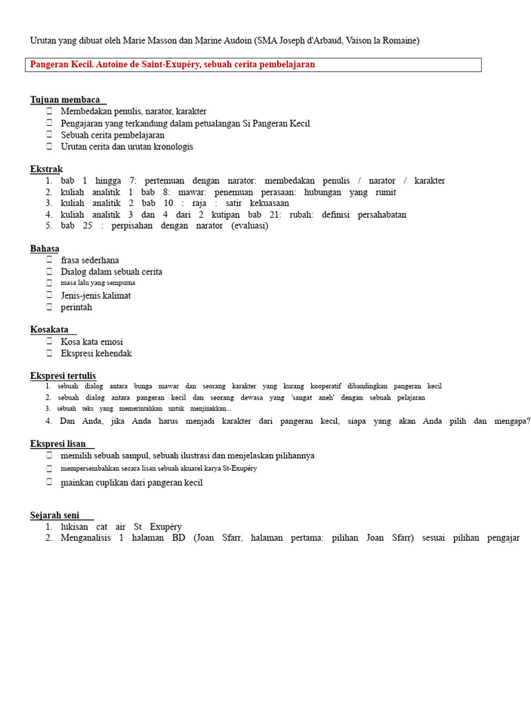 Pangeran Kecil Urutan | PDF