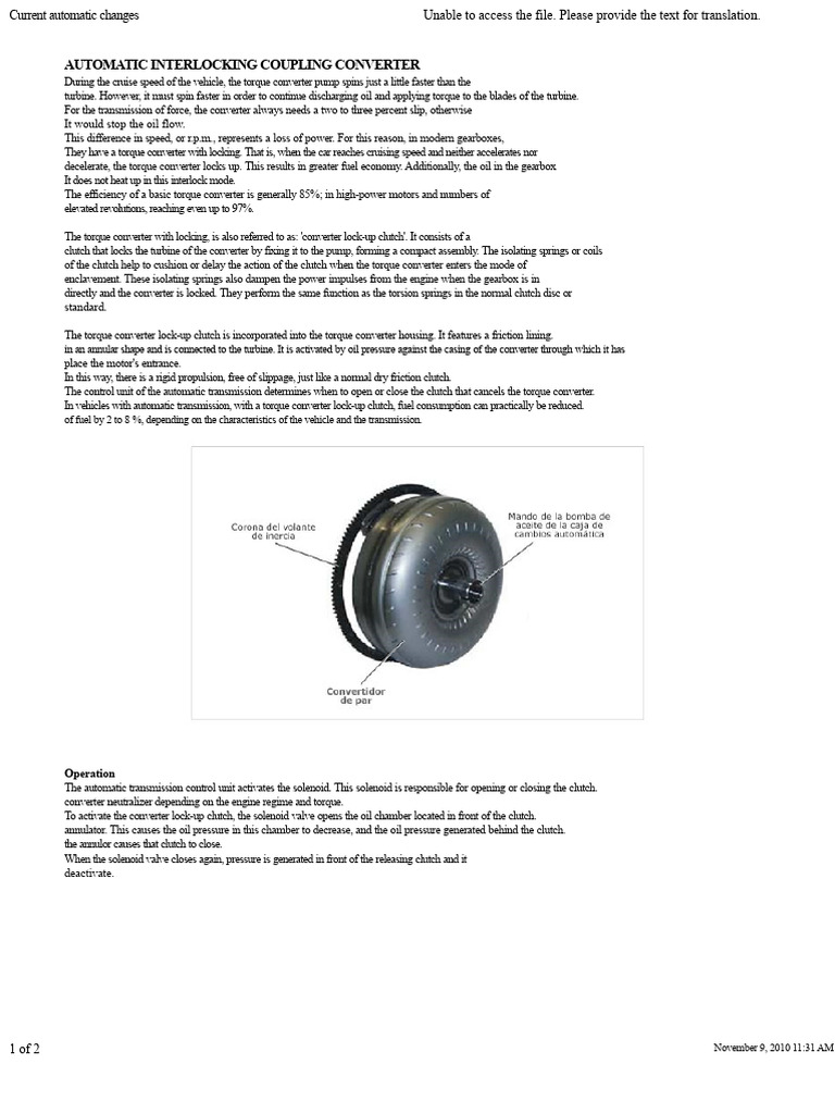 Torque Converter Lock-Up Explained | PDF | Clutch | Automatic Transmission