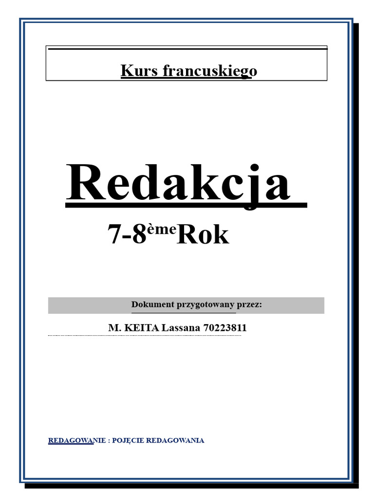 Redagowanie 7-8 Rok Szkolny | PDF