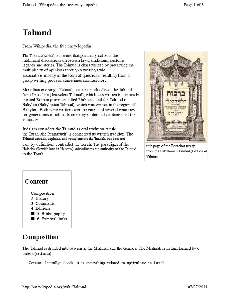 Overview of the Talmud's Structure | PDF | Talmud | Judaism