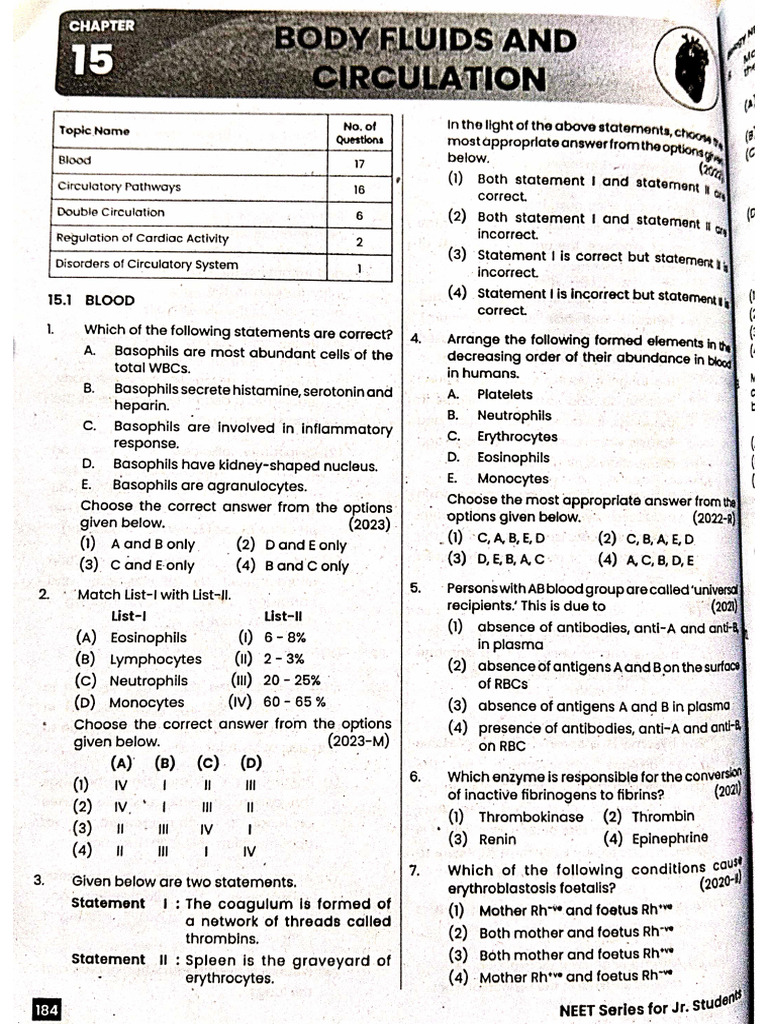 2023-25 Pyq's Breathing & Exchange of Gases | PDF