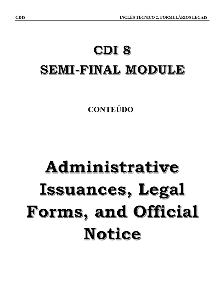 Formulários Legais em Inglês Técnico | PDF | Declaração juramentada ...