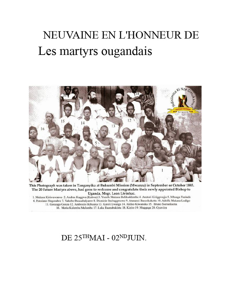 Neuvaine aux Martyrs Ougandais 2023 | PDF | Saint | Jésus