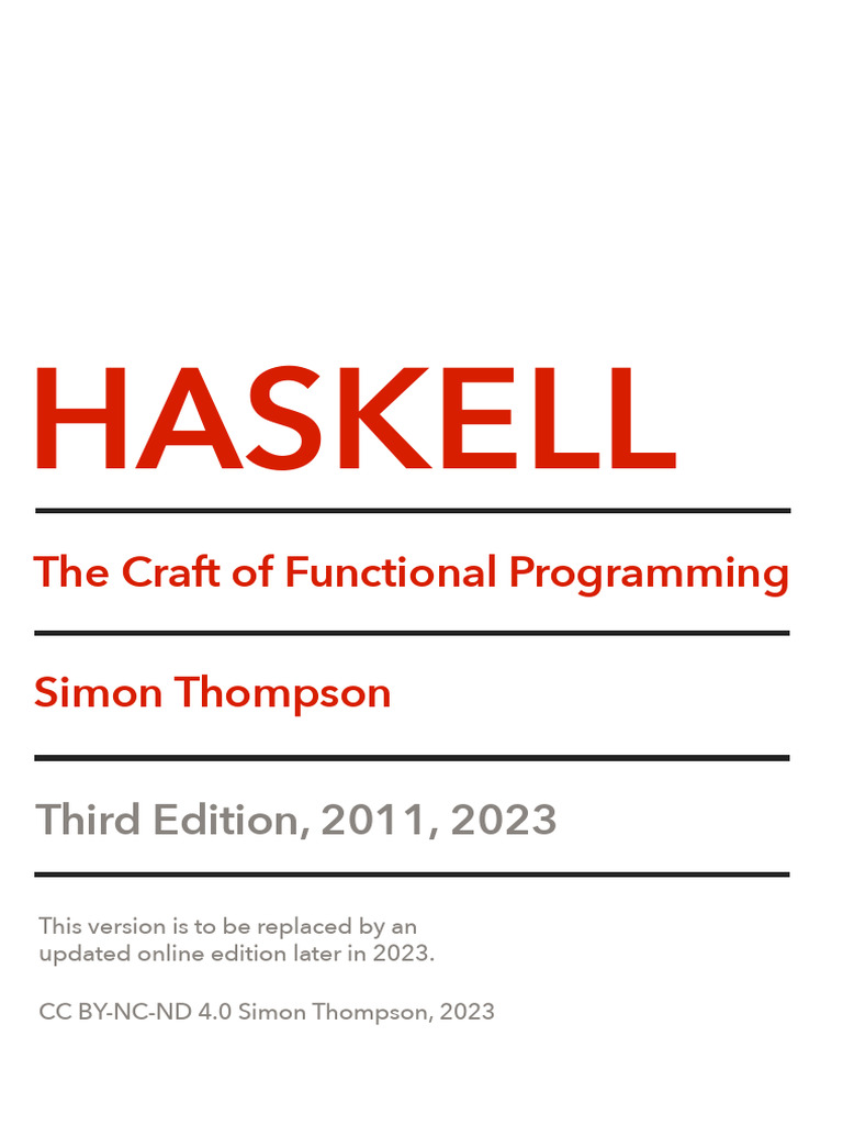 Haskell - The Craft of Functional Programming | PDF | Function (Mathematics) | Functional ...