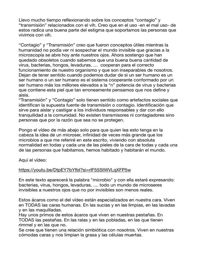Contagio y Transmision | PDF | Infección | Microorganismo