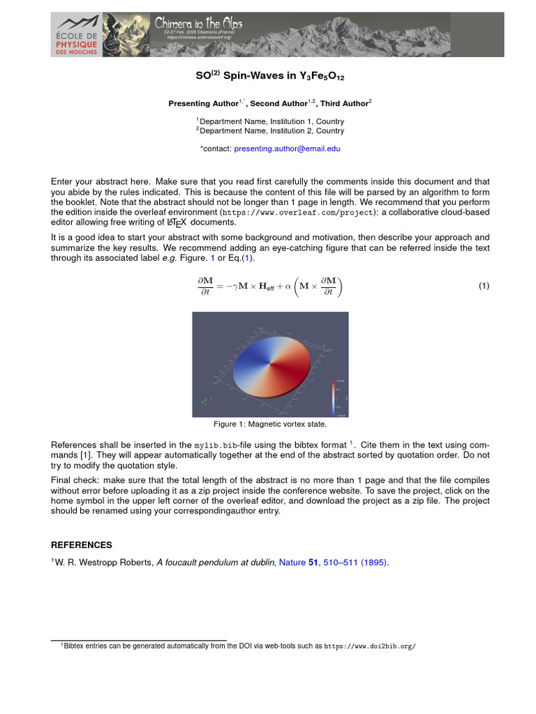 Chimera 2025 Abstract Template | PDF | Abstract (Summary) | Computer ...